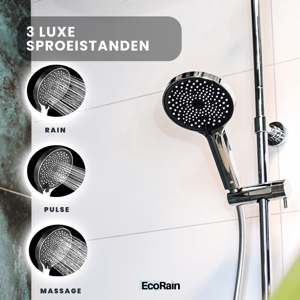 Douchekop 13 cm Chroom - Waterbesparend Met Doucheslang