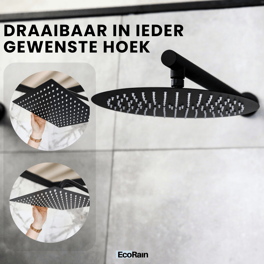 Inbouw Regendouche Zwart Vierkant 30 cm - Luxe Uitstraling